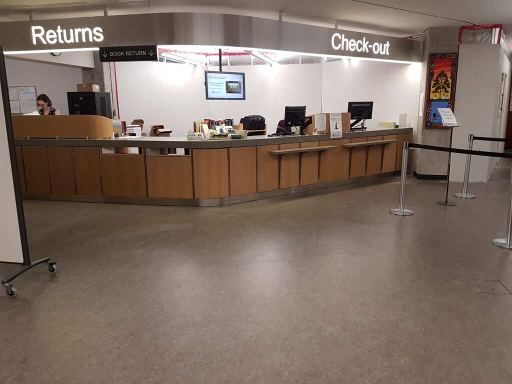 Murray Check-Out Desk Under Construction | Branchingout