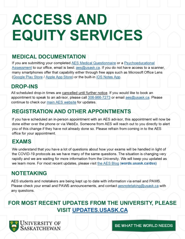 Academic | Access and Equity Services (AES) formerly Disability ...