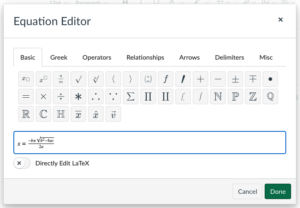 Writing Mathematical Expressions in Canvas Using LaTeX – GMCTL | Online ...