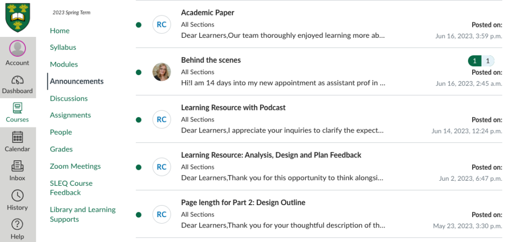Using Announcements in Your Online Course – GMCTL | Online Teaching & Edtech ideas (archived)