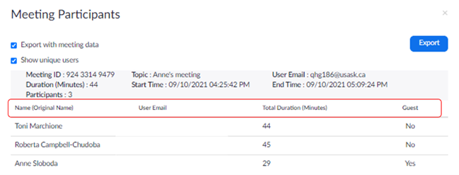 Generating an attendance report in Zoom - Educatus (archived)