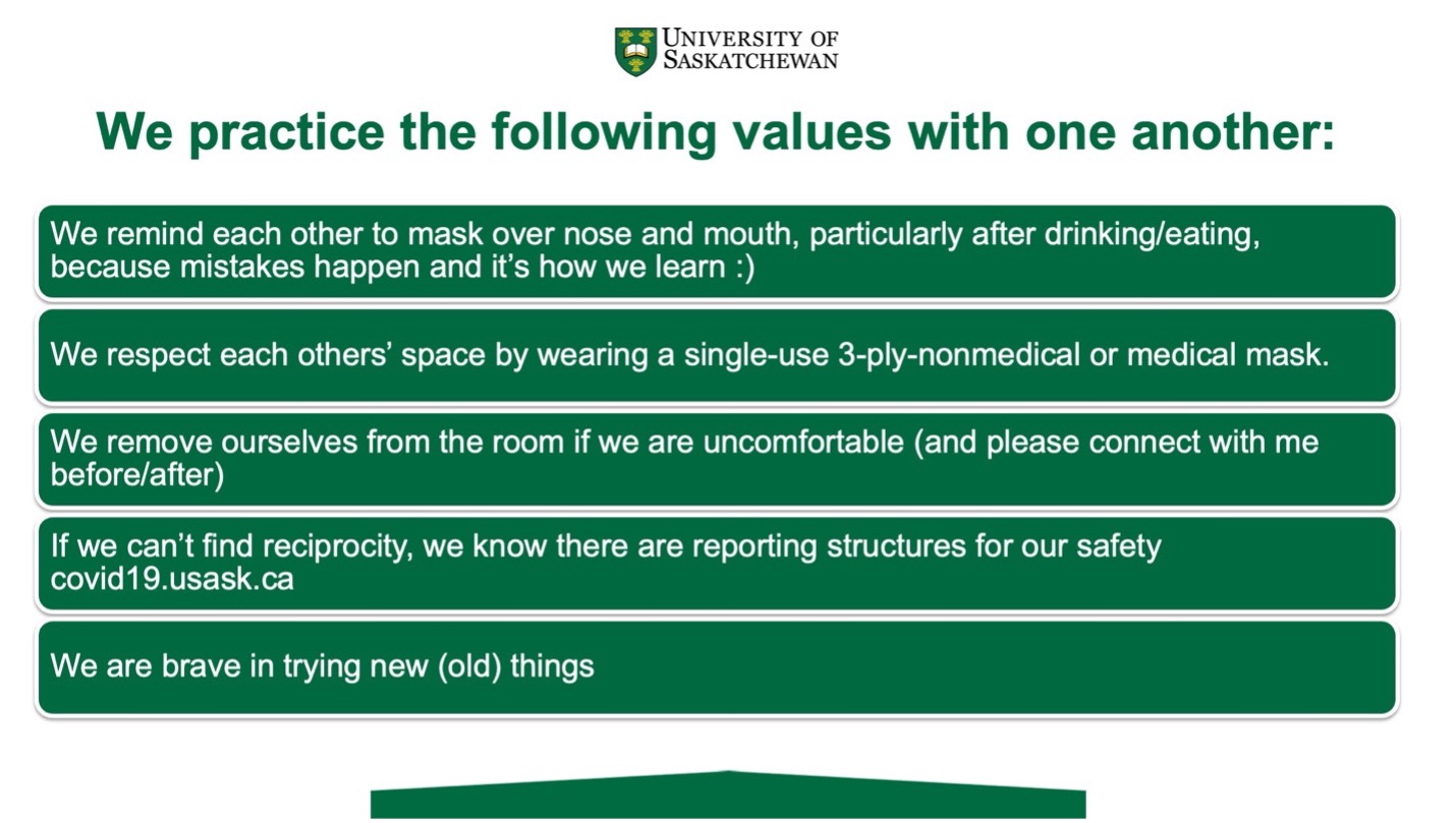 Masking protocols and a values-based approach to norms in the classroom ...